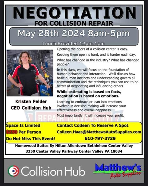 Collision Hub Training Live May 28th Tuesday 8am 5pm Lunch Collision Hub