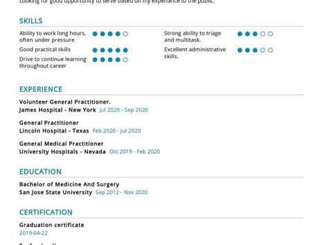 General Practitioner Resume Sample In 2025 Resumekraft