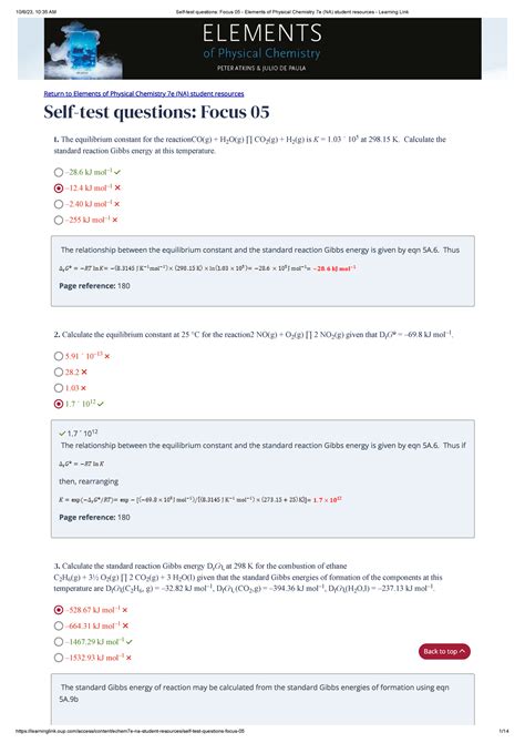 Self Test Questions Focus 05 Answers Skip To Main Content Return To Elements Of Physical