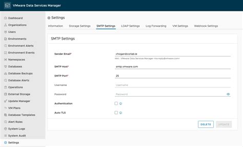 Configuring Smtp And Email Notifications In Vmware Data Services Manager V15