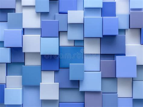 Vibrant Pattern Of Overlapping Squares And Rectangles In Various Shades