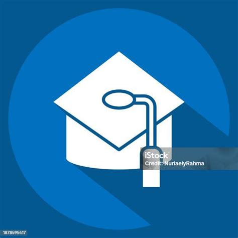 아이콘 박격포 보드 모자 기호와 관련이 있습니다 긴 그림자 스타일 심플한 디자인 편집 가능 간단한 일러스트레이션 0명에 대한 스톡 벡터 아트 및 기타 이미지 Istock