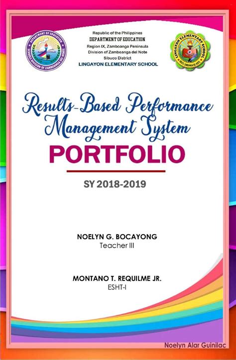 Rpms Portfolio Cover Nhoedocx Teacher Portfolio Teaching Portfolio