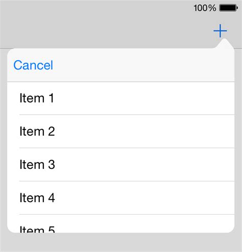 Ios How To Create A Popover Menu That Contains A Scrollable