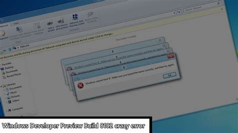 Windows Developer Preview Build 8102 Crazy Error Youtube