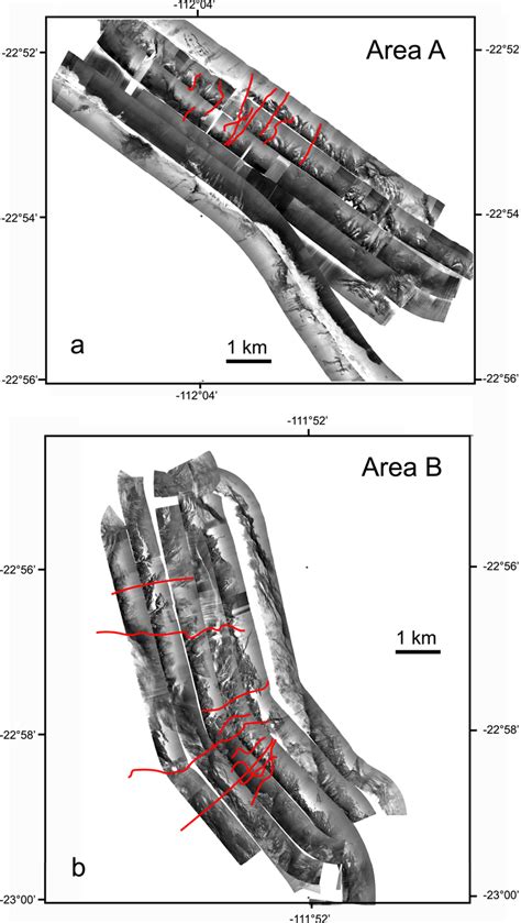 Dsl‐120 Side‐scan Sonar Imagery Areas A A And B B Images Show Ne