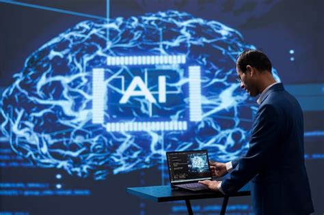 Premium Photo Computer Scientist Analyzing Complex Ai Brain Models