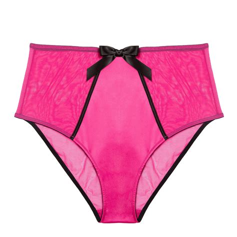 Bettie Page Inga Pink Ruffle High Waisted Brief Online At Max Black