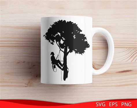 Tree Arborist SVG Tree Services Svg Tree Cutter Climbing Silhouette Tree Trimmer Cut Files Svg