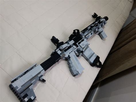 Lego Hk416 With Working Trigger Magazine Magazine Release Bolt And Working Fouldable Iron
