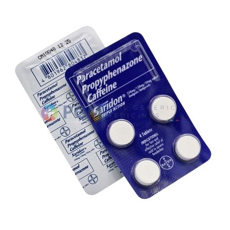 Paracetamol Propyphenazone Caffeine 250mg 150mg 50mg Tablet Saridon Philippine Generic