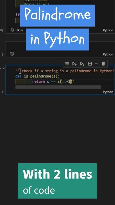 Check If A String Is A Palindrome In Python Python Coding Palindrome
