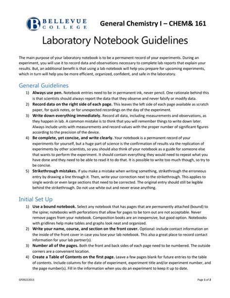 Lab Notebook Importance At Kenton Bridges Blog