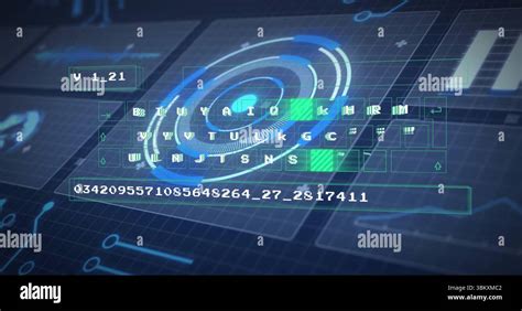 Displaying Interface Hud With Translucent Keyboard Concentric Target Code String Grid