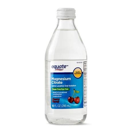 Equate Magnesium Citrate Oral Solution Saline Laxative Cherry Flavor 10 Fl Oz Pack Of 2