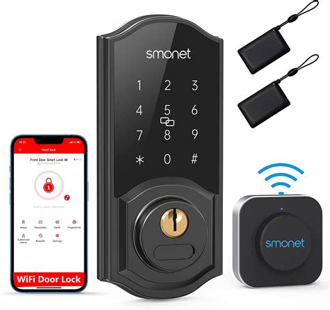 Smonet Keyless Entry Smart Door Lock With Wireless Automatic Keypad App Controlled Bluetooth