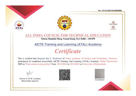 Cse Hod Attends Fdp On Data Science Using Python News And Events