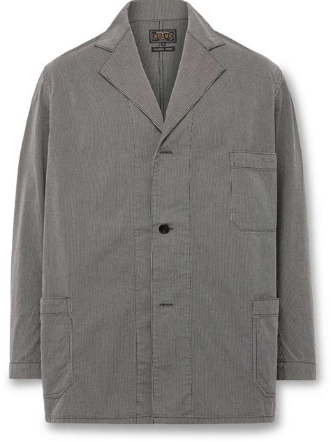Beams Plus Striped Cotton Jacket Gray Beams Plus
