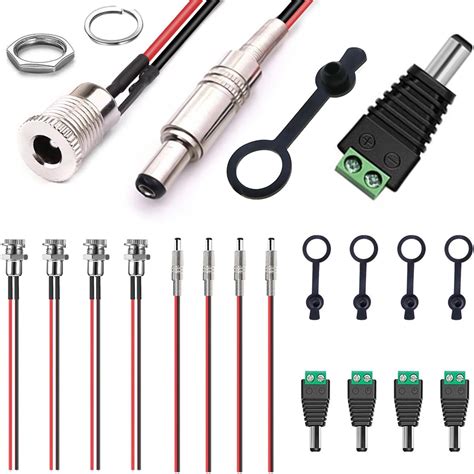 Amazon co jp DAOKAI DC 099 DC電源ジャック ソケット 5 5x2 1mm 5A は防水カバー帽子が付いている女性パネルの台紙のコネクターのアダプター 18AWG