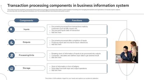 Transaction Processing Components In Business Information System Ppt Sample