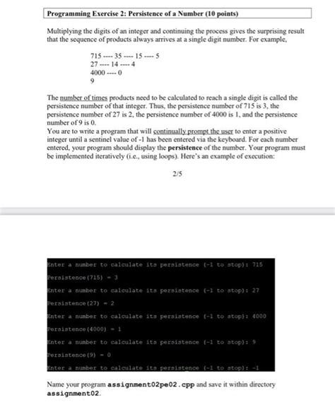 solved programming exercise 2 persistence of a number 10