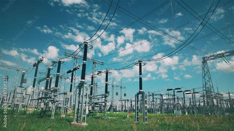 Power Grid Station Electrical Distribution Station Transformers High