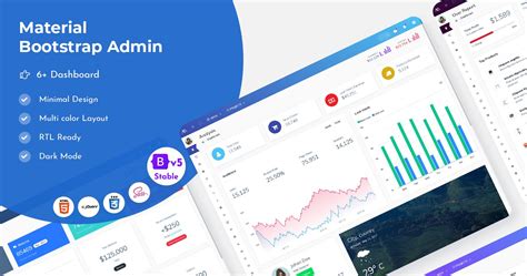 Bootstrap Admin Web App Template Dashboard UI Kit Material