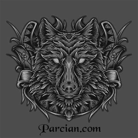 لوگو گرگ نقاشی گرگ با مداد ساده وکتور لوگوی گرگ لوگو گرگ لایه باز لوگوی