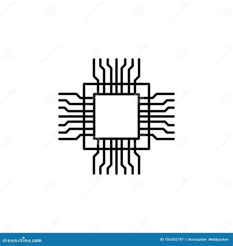 Hardware Processor Chip Icon Simple Thin Line Outline Vector Of Hardware Icons For Ui And Ux