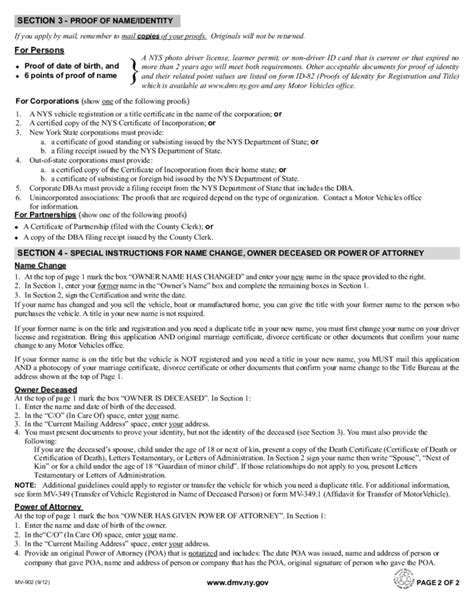 Form Mv 902 Application For Duplicate Title New York Free Download