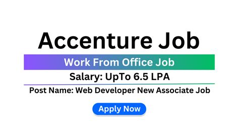 Accenture Job Web Developer New Associate Job Work From Office Hiring Now Apply Online