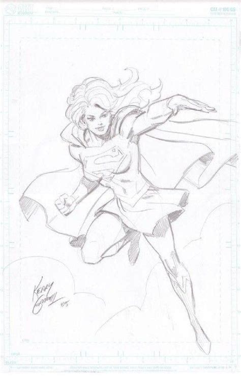 Supergirl Original Art Pencil Sketch Drawing Kerry Gammill 11x17