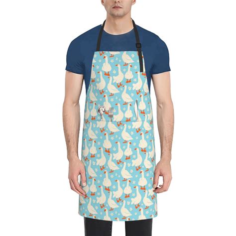 Coaee White Geese And Flower For Waterproof Apron For Unisex Adult With