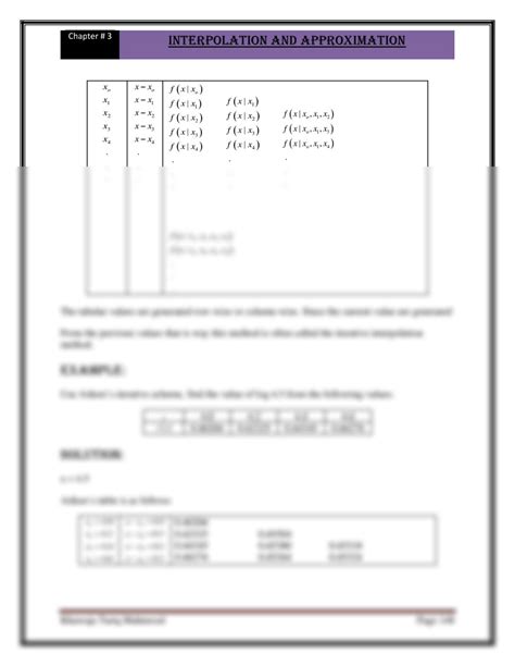 solution math numerical methods notes aitken formula spline