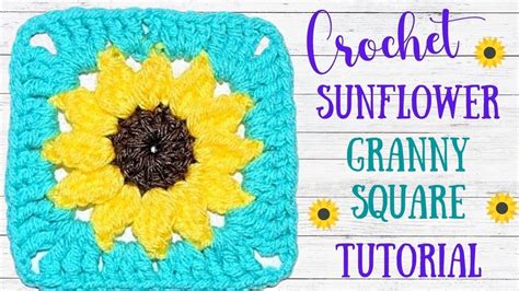 How To Do A Sunflower Granny Square Tutorial For Beginners Diy Crochet Granny Square Youtube