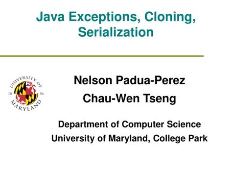 Ppt Java Exceptions Cloning Serialization Powerpoint Presentation
