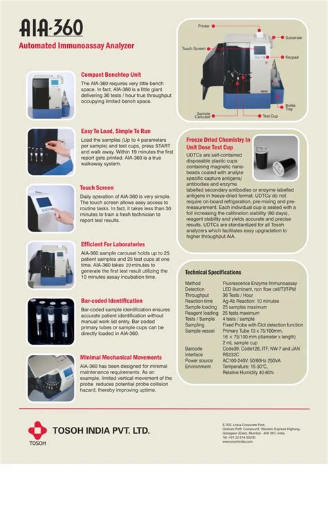 Tosoh Aia 360 Immunoassay Analyzer At ₹ 950000 Immunoassay Analyzer In Ichalkaranji Id