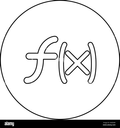 Symbol Function Icon Black Color In Round Circle Outline Vector Symbol Function Icon Black Color In Round Circle Outline Vector