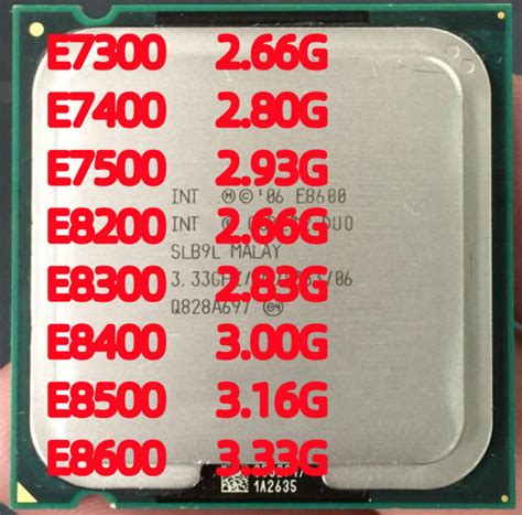 Core 2 Duo E7300 E7400 E7500 E8200 E8300 E8400 E8500 E8600 Dual Core Socket Lga 775 Processor