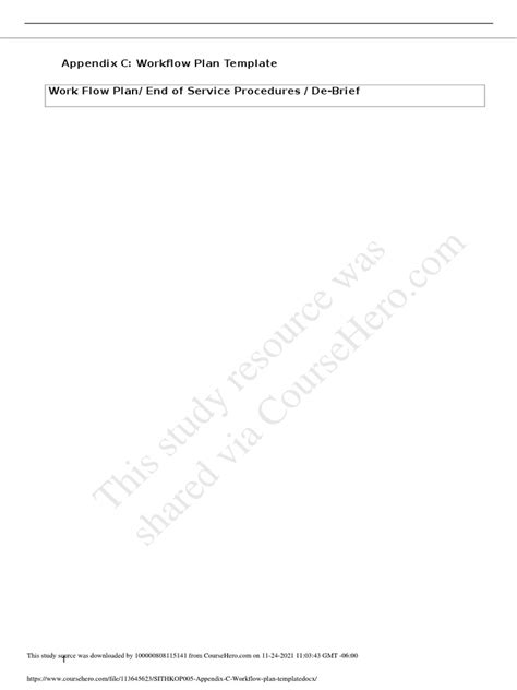 Sithkop005 Appendix C Workflow Plan Template Pdf Pancake Foods