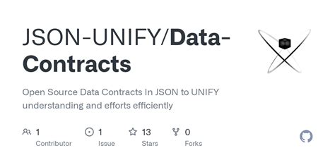 Github Json Unifydata Contracts Open Source Data Contracts In Json To Unify Understanding