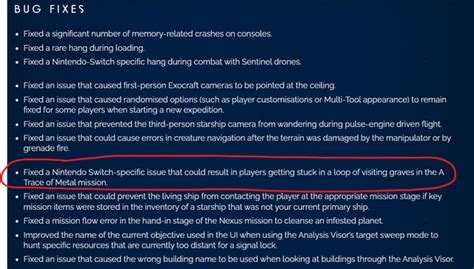 Nintendo Switch A Trace Of Metal Bug Still Present After 42 Update Rnomansskythegame