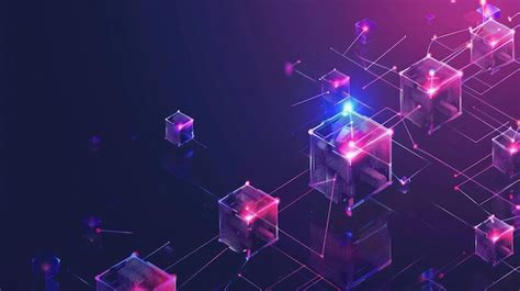 Cube Graph With Binary Code Futuristic Elements Conceptblockchain Technology Concept Premium