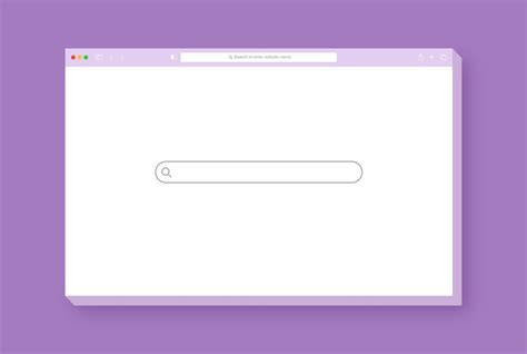 Modern Browser Window Design Isolated On Purple Background Web Window Screen Mockup Internet