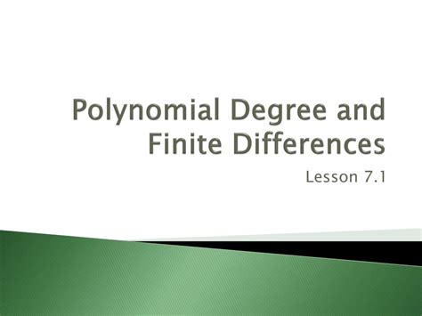 Ppt Polynomial Degree And Finite Differences Powerpoint Presentation