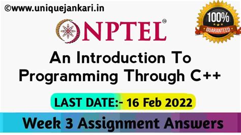 An Introduction To Programming Through C Assignment 3 Answers