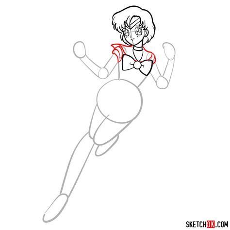How To Draw Sailor Mercury Step By Step Sketchok Easy Drawing Guides