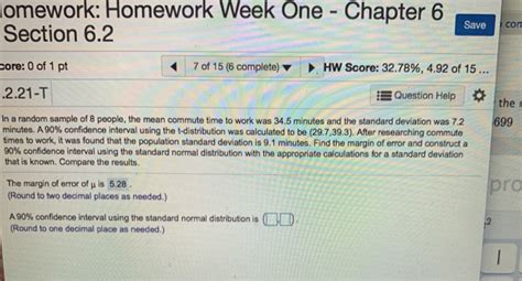 Solved Omework Homework Week One Chapter 6 Save Con Section