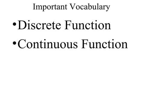 Unit 1 Day 8 Continuous Functions Domain Range Ppt