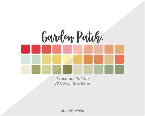 Garden Patch Procreate Colour Color Palette Procreate Swatches Palette For Ipad Procreate